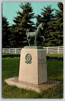 Postcard Kentucky Spindletop Farm American Saddle Horse Monument 12S | eBay