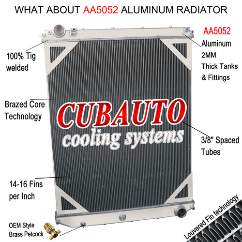 3 Row Aluminum Radiator For 2008-2018 Volvo VAH VNL VNM Mack Vision 12. ...