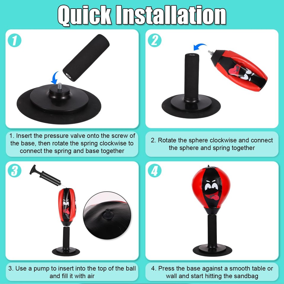 Desktop Punching Bag Freestanding Desk Table Boxing Punch Ball for Kids ...