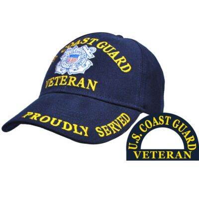 US Coast Guard USCG Veteran Proudly Served Blue Baseball Cap Official ...