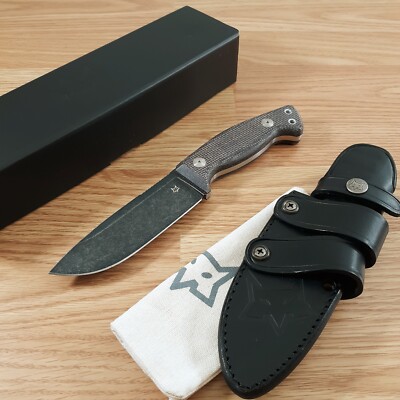 Fox Tokala Fixed Knife 4.57" Niolox Steel Blade Bison Micarta Handle ...