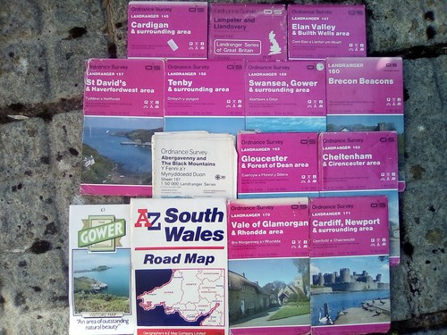 MID, WEST & SOUTH WALES LANDRANGER OS ORDNANCE SURVEY MAPS JOB LOT ...