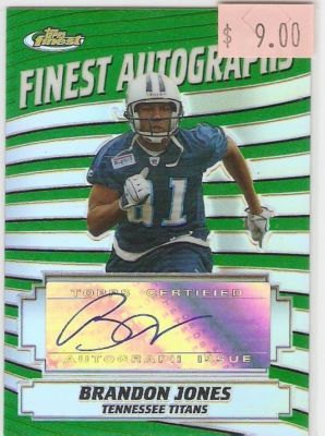 2005 TOPPS FINEST REFRACTOR ROOKIE AUTOGRAPH BRANDON JONES TENNESSEE ...