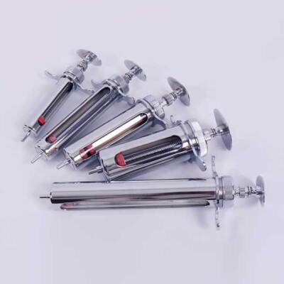 10ml-50ml Stainless Steel Syringes Sampler Glassware Reusable Injector ...