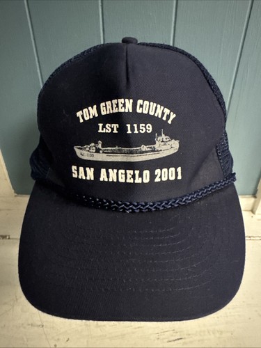 USS Tom Green County LST 1159 San Angelo 2001 Ship HAT Navy Blue ...