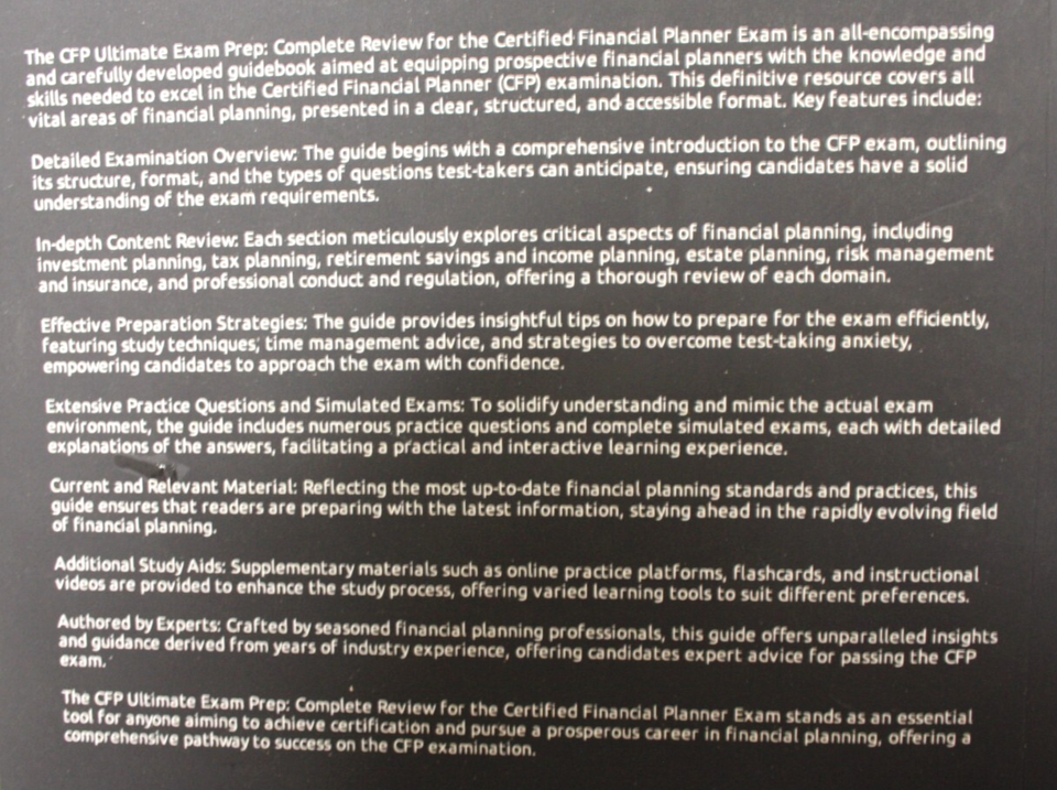 Certified Financial Planner Exam Complete Review For 2004, 2005, 2006 ...