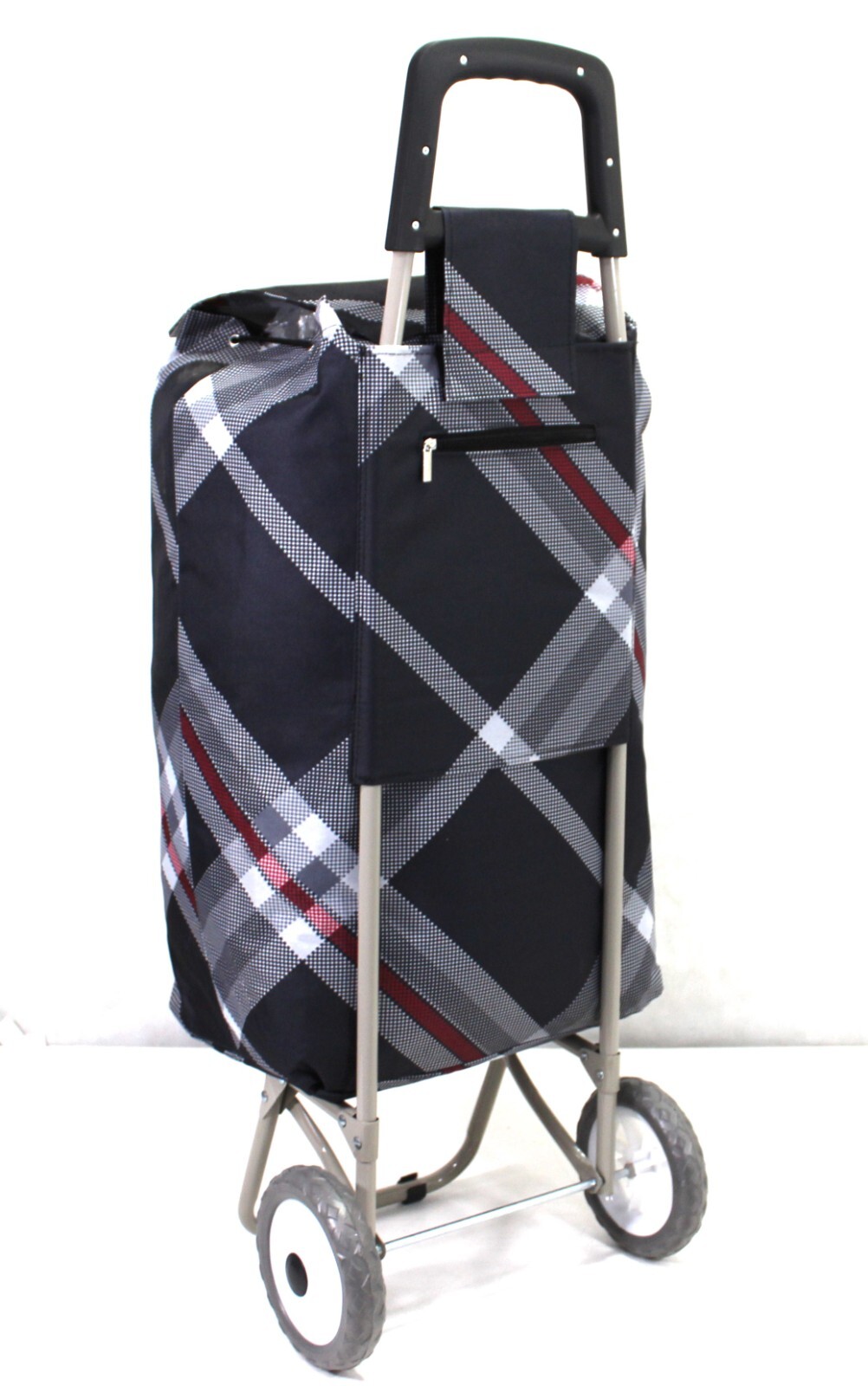 Extra Large 2 Wheels Check Shopping Trolley Light Weight Strong Folding ...