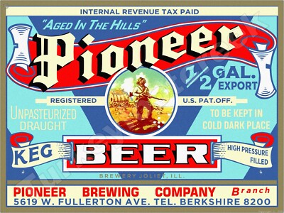 Pioneer Beer Label Metal Sign 3 Sizes to Choose From | eBay
