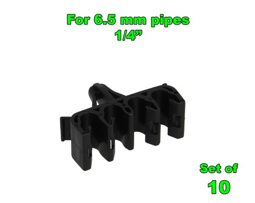 Set of 10 Black Four Slot Cable Fuel Line Pipe Mounting Holder Clips 6 ...