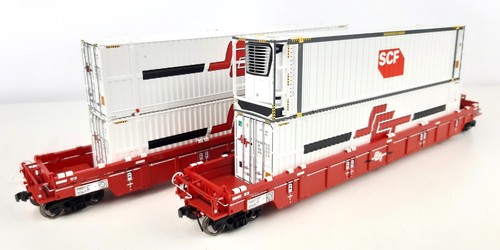 AUSCISION PWWY SCT WELL WAGONS(2) + SHIPPING CONTAINERS(4) FAIR COND ...