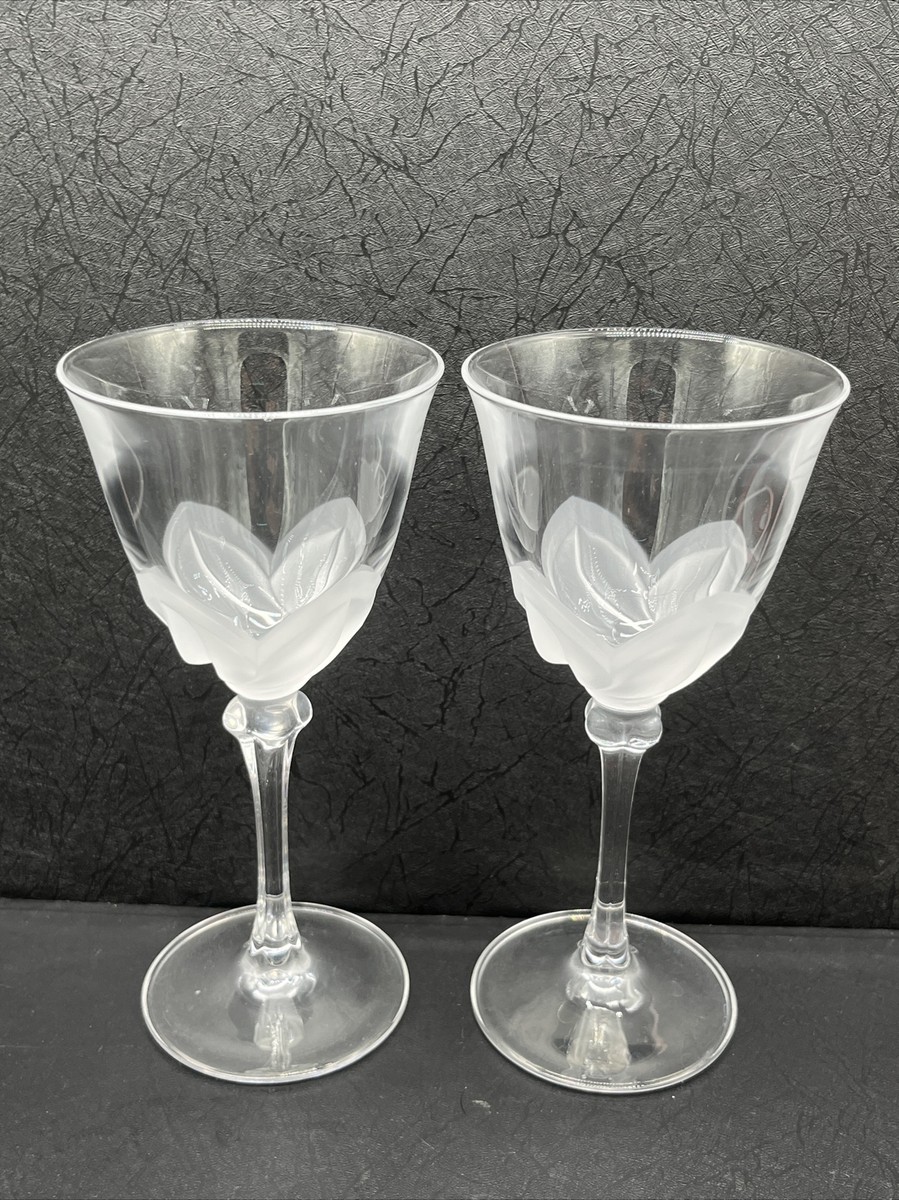 Jg Durand Florence Lot J.G.DURAND FROSTED FLORAL GLASSES, INC. FOUR
