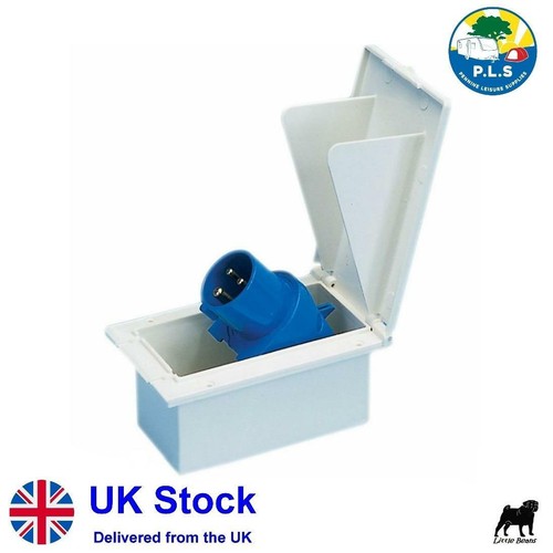 230V Mains Hook Up Inlet Socket Caravan Motorhome VW Camper Flush ...