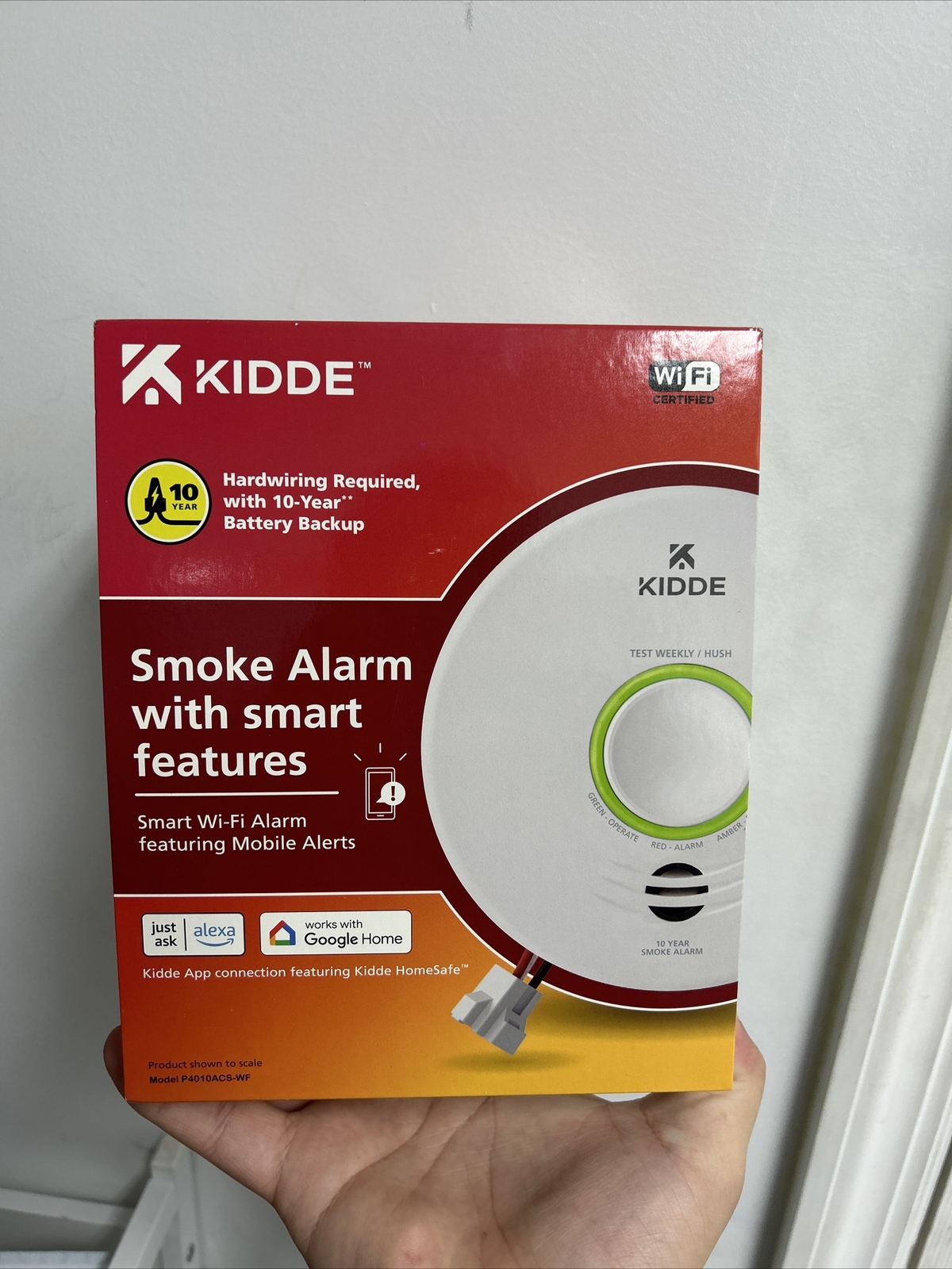 Kidde Smoke Alarm with Smart Features Model P4010ACS-WF Backup Battery ...