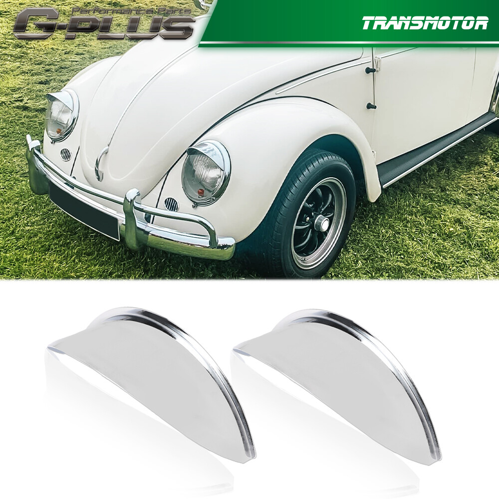 Pair 7" Heavy Duty Chrome Shields Trim Caps Custom Car Headlight ...