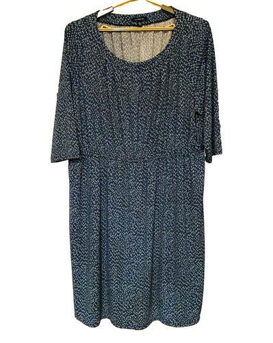 Lands End Dress 3X Plus Size Dress Stretchy Shift Geometric Pattern 3/4 ...