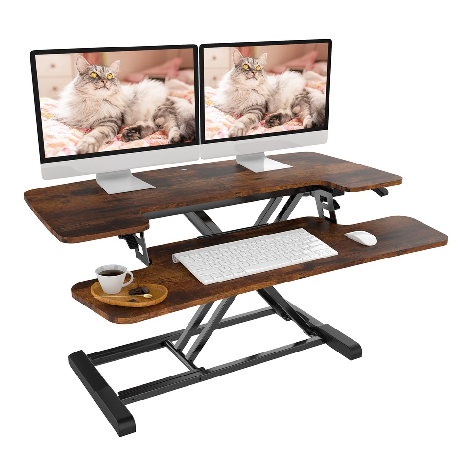 FLEXISPOT 35" Standing Desk Riser Keyboard Tray Stand Up Desk Converter ...