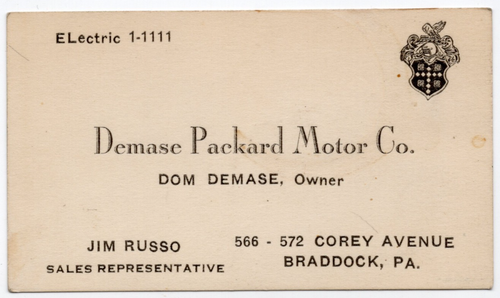 c1940's-60's - Demase Packard Motor Co Jim Russo Braddock PA - Business ...