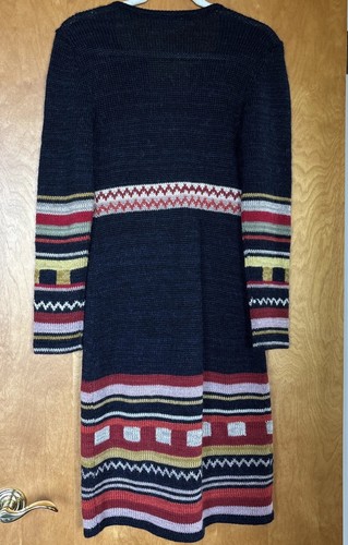 195 New PERUVIAN CONNECTION Grey Long Sweater Coat Alpaca Cardigan ...