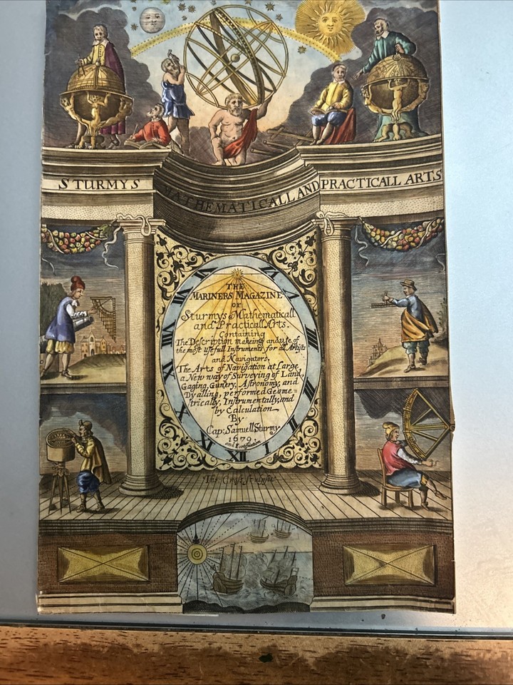 Frontispiece, Nautical Scientific Instruments Navigation Astronomy 1679 ...
