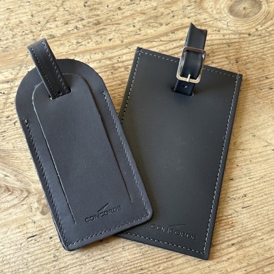 2x Vintage 1990s Concorde British Airways Grey Leather Baggage Tag ...