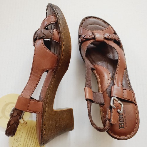 Born Enga Leather Woven Heeled Sandal Sz 8 | eBay