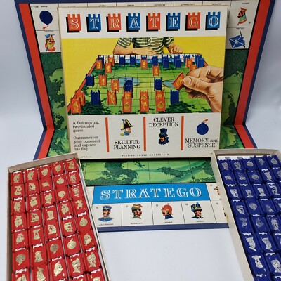 Stratego Replacement Parts 1961 Board Pawns Insert You Pick Blue Major ...