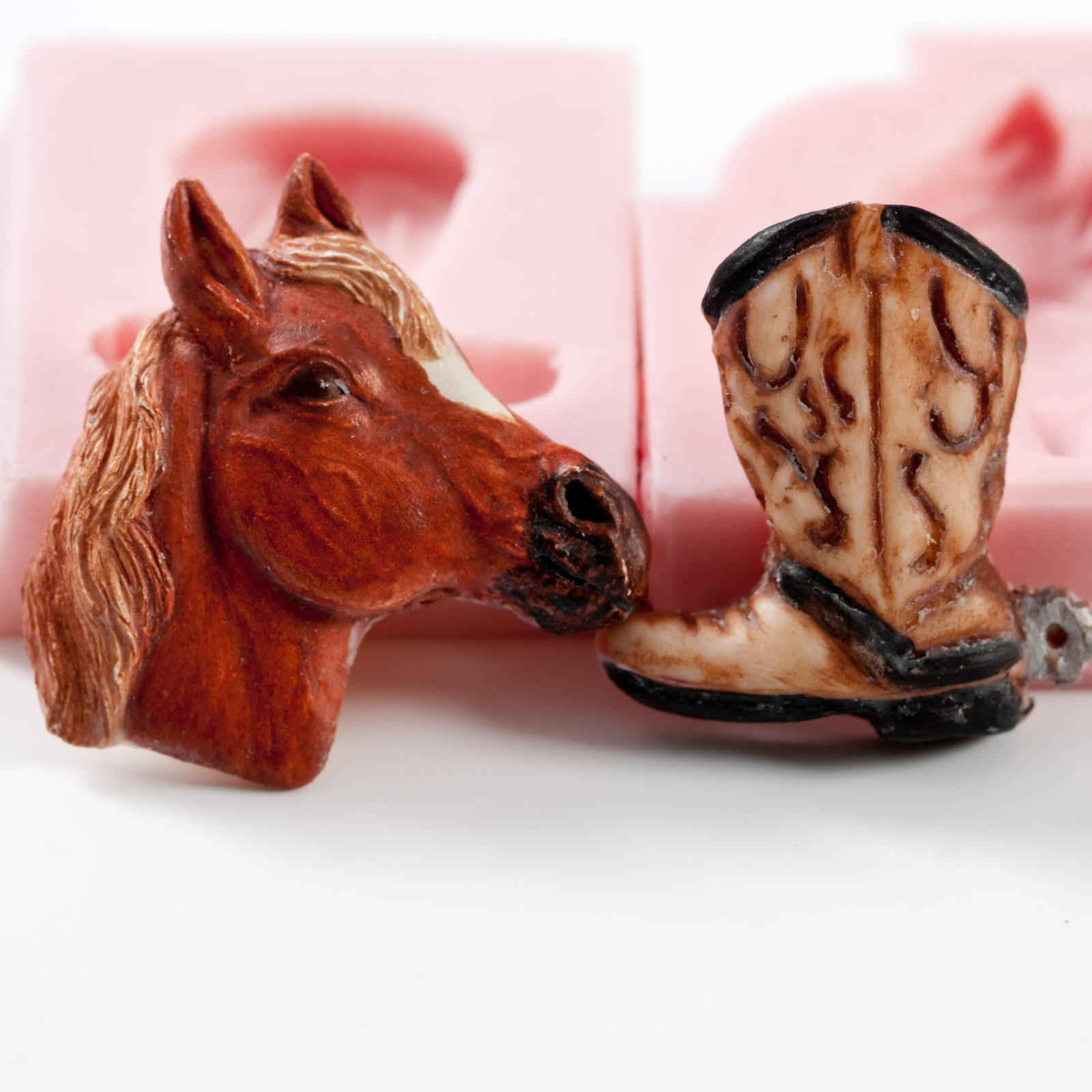 Silicone Mold Set Horse Cowboy Boot Cake Decorating Mould Fondant Clay ...