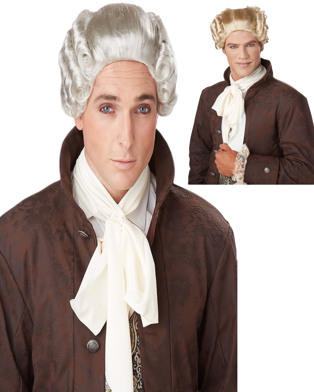 W579 18th Century Peruke Costume Wig Historical Judge Colonial Lawyer ...