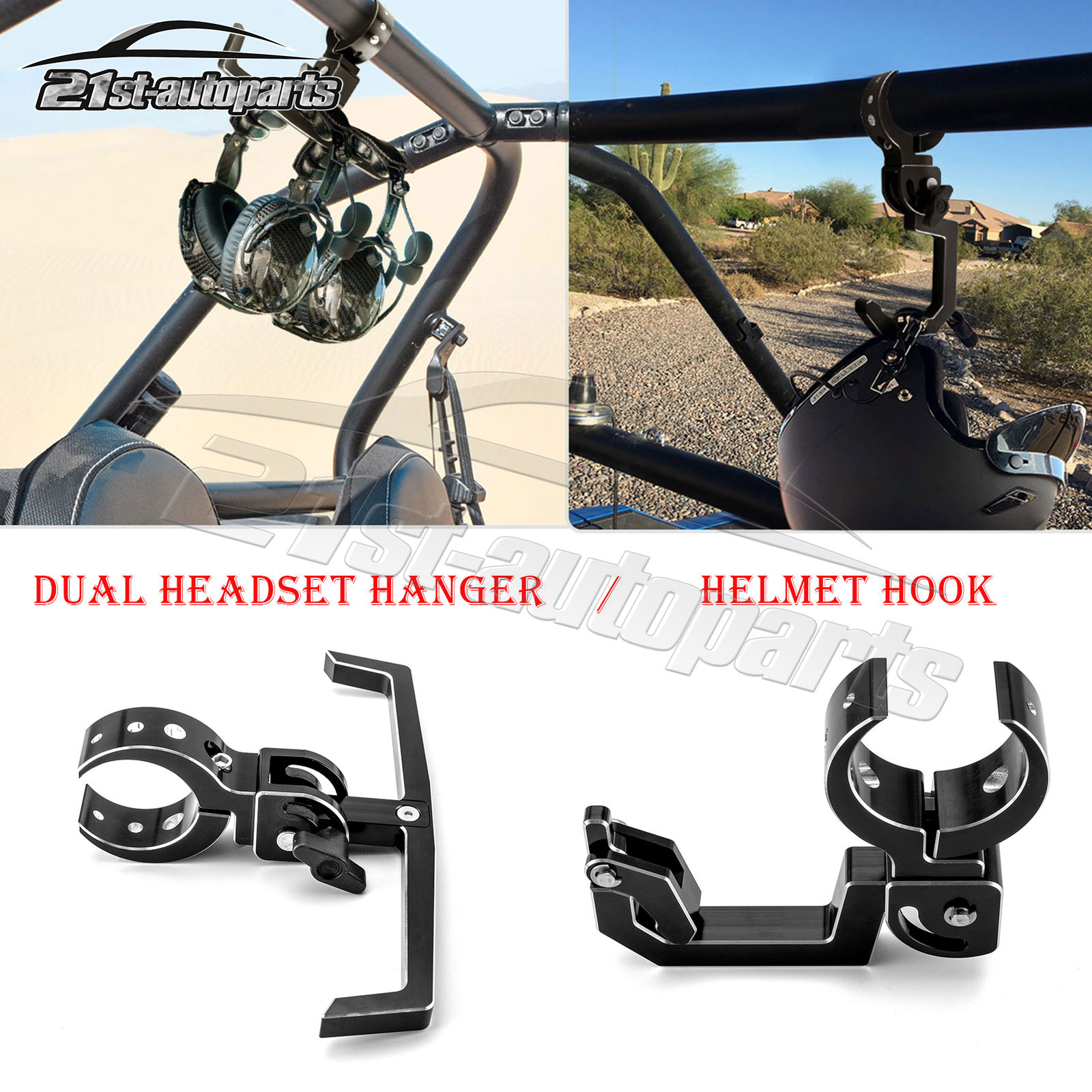 UTV Dual Headset Hanger/Helmet Hook Roll Bar Mount For Can Am X3 ...