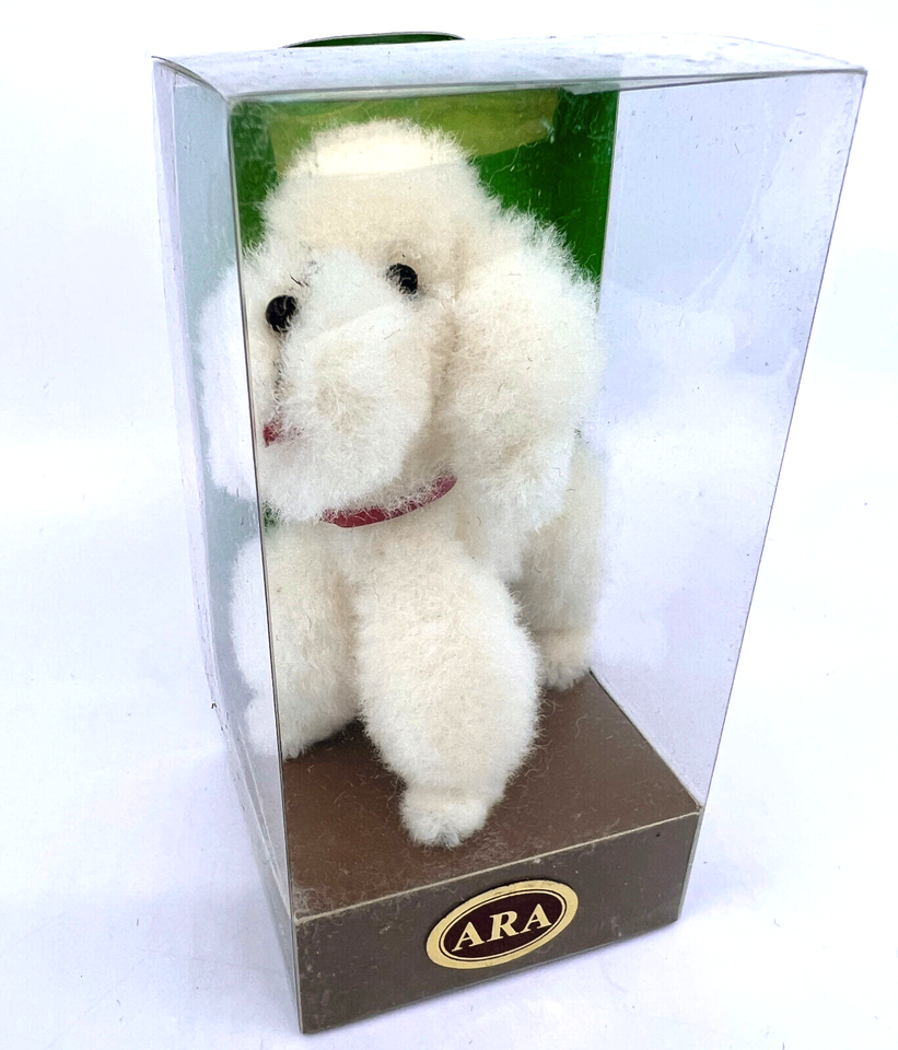 Ara Austria White Poodle Wool Chenille Stem Toy 4in Doll Pet 1970s Box ...