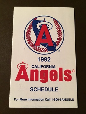 California Angels 1992 MLB pocket schedule - Ticketmaster | eBay