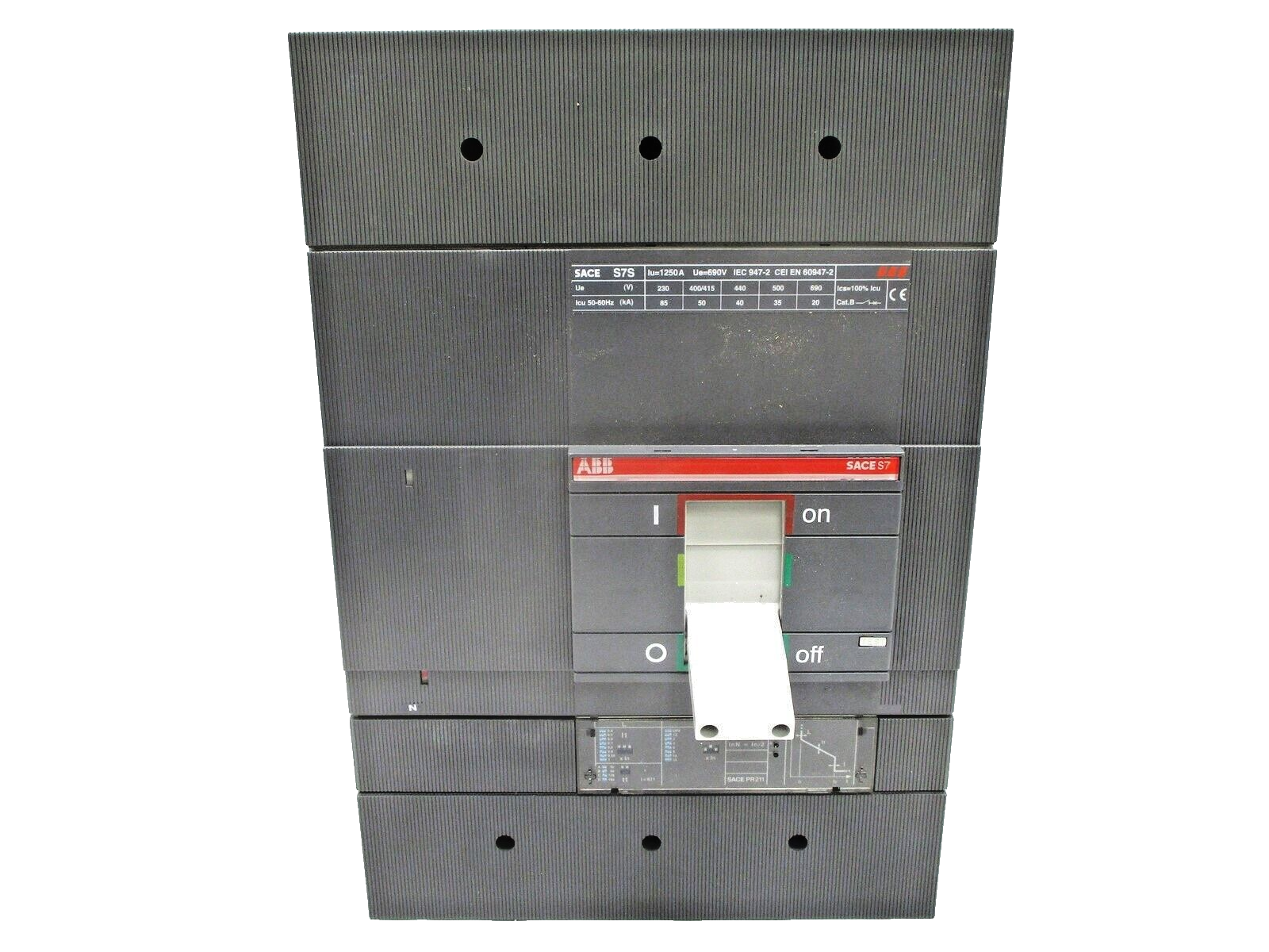 NEW ABB ISOMAX S CIRCUIT BREAKER SACE S7 S7S 1250A 690V 4-POLE PR211 ...
