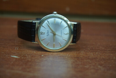 Vintage Paul Monet 14k Bezel Aquamatic Mens Automatic Watch Brown ...