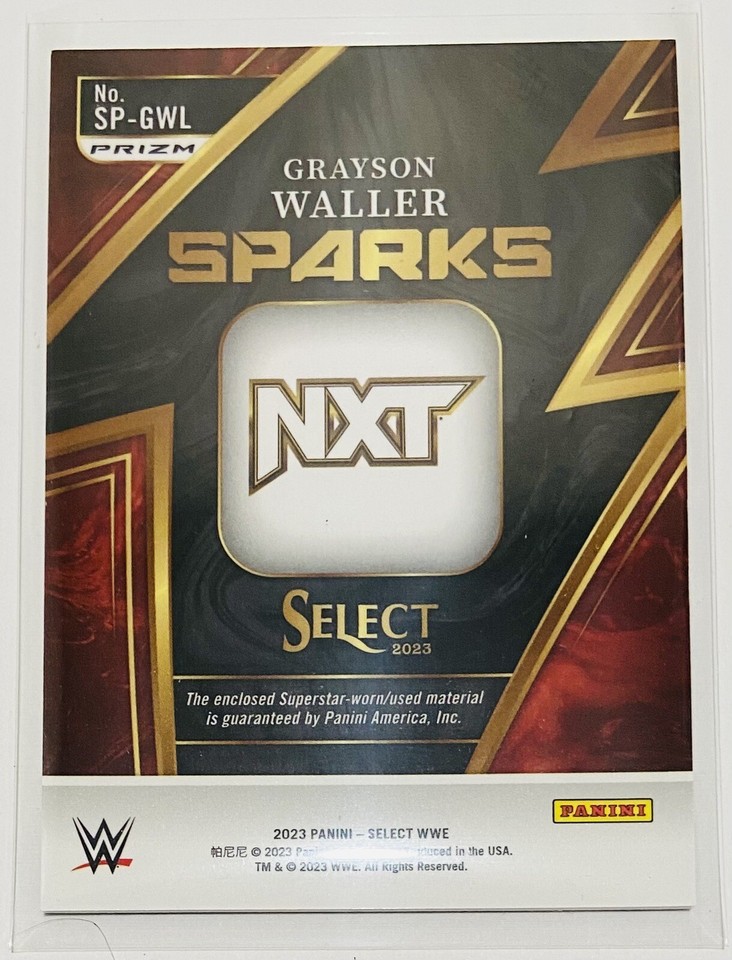 2023 Panini Select Sparks Silver Superstar Used Patch Grayson Waller # ...