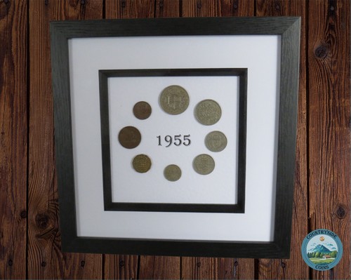 Luxury 1955 Framed Birth Year Coin Set, 8 British Coin Set, 70th ...