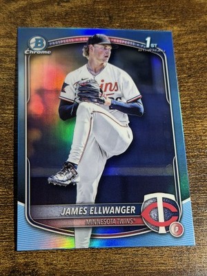 JAMES ELLWANGER 2025 Bowman Draft #BDC-164 1st Chrome Sky Blue ...