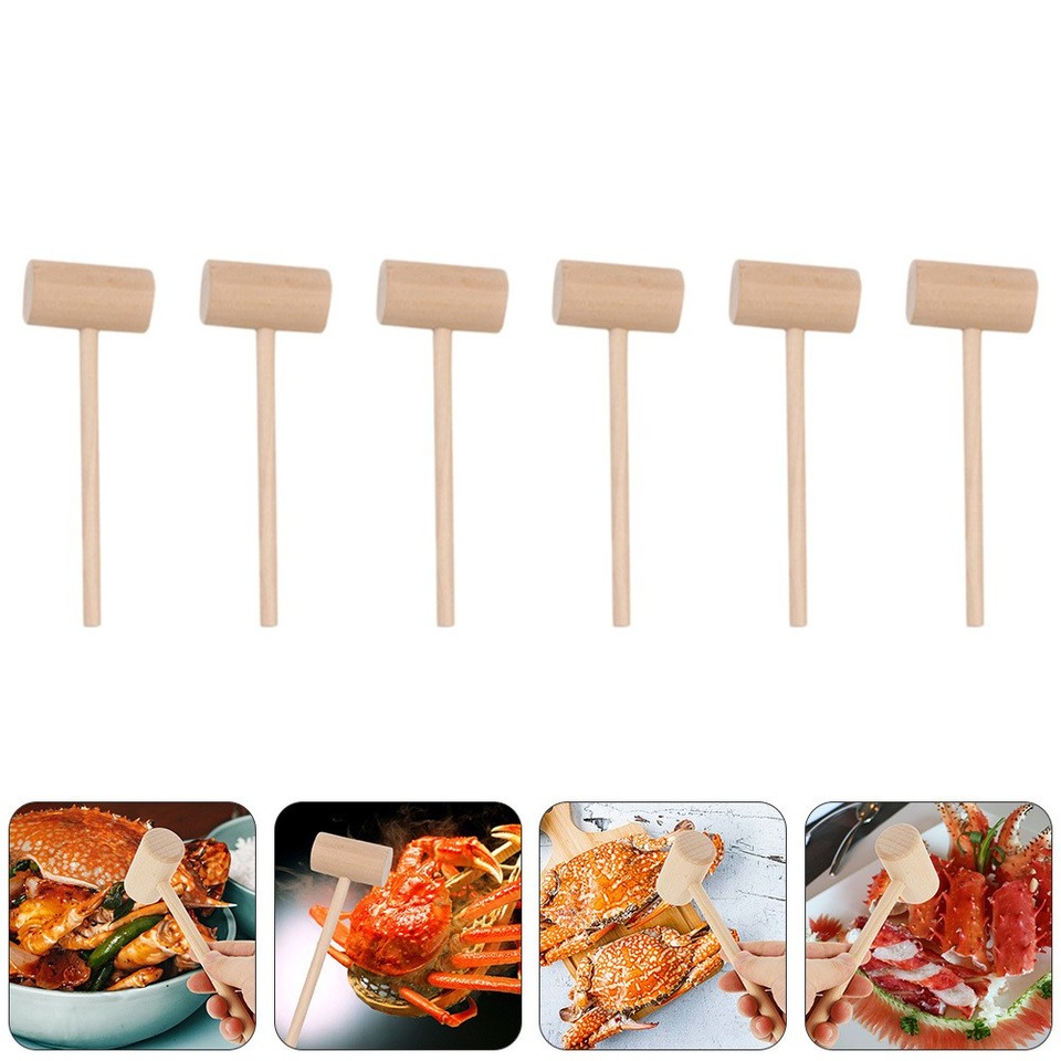 15Pcs Mini Seafood Wooden Hammers Practical Crab Lobster Round Cake ...
