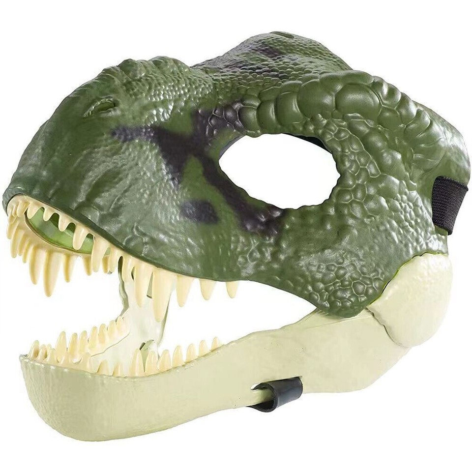 Kids Dinosaur Cosplay Mask Velociraptor Movable Jaw Moving Mask Full ...