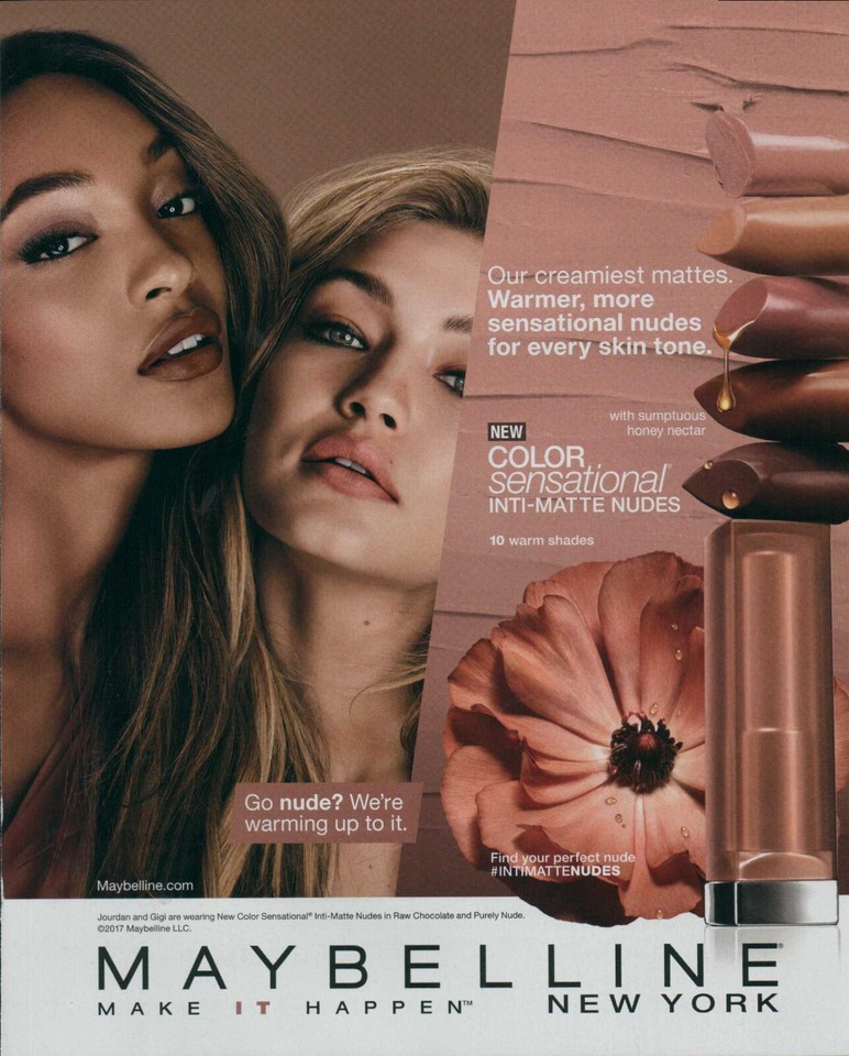 Maybelline Gigi Hadid Jourdan Dunn Magazine Print Ad Advert Cosmetics ...