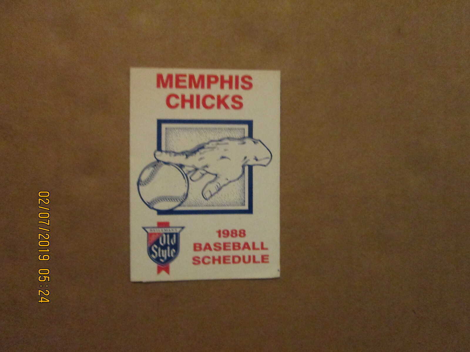 Memphis Chicks Vintage Defunct Circa 1988 Team Logo Baseball Pocket ...