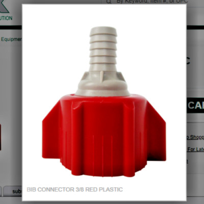 BIB CONNECTOR 3/8 RED PLASTIC, Coke, Coca-Cola Bag-N-Box Connector | eBay