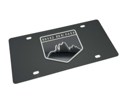 Premium Black Metal License Plate w/ 3D Ford Bronco BIG BEND Badge Logo ...