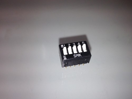 Vintage Original SMK Slide Type dip Switch 5 position (JAPAN) 5/8" x 3/ ...