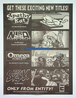 Nira X + Omega Force + The Skunk Entity Comics 1996 Print Magazine Ad ...