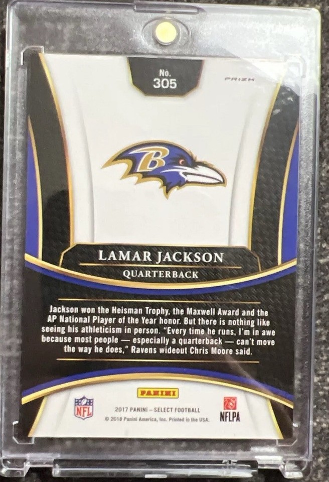 2017 Panini Select - 2018 XRC Lamar Jackson #305 Silver Prizm QB VERY ...