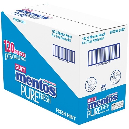 Mentos Gum Fresh Mint Pouch, 120 Piece, 6 Per Case | eBay