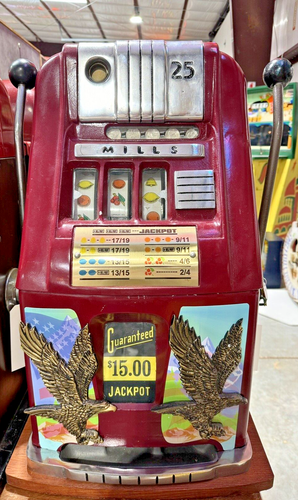 Vintage Mills High Top 25 Cent Eagle Slot Machine | eBay