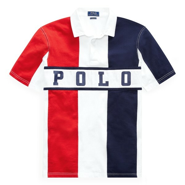 Polo Ralph Lauren Classic Fit Cotton Rugby Shirt USA Blue White Red Men ...