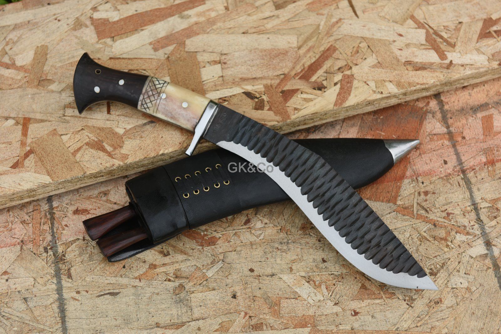 Genuine Gurkha Knife-10" Blade Black,(Rust Free) Bone+wooden Handle ...