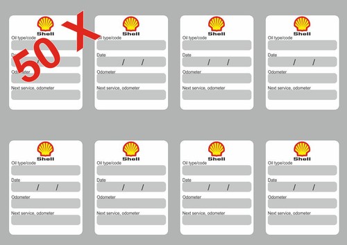 50x SHELL Oil Change Service Reminder Stickers Decals Adhesive Labels ...